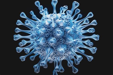 Premium Photo Abstract Representation Of A Virus Particle With The Spiky Surface On A Dark
