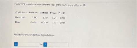 solved computer output for fitting a simple linear model is