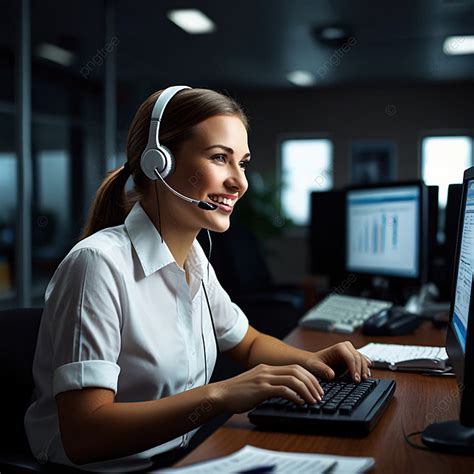 Focused Female Programmer Background Computer Workstation Concentration Background Image And