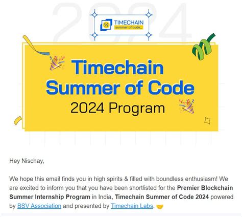 Nischay Sareen On Linkedin Timechainsummerofcode