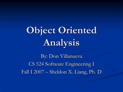 Ppt Object Oriented Analysis Powerpoint Presentation Free Download