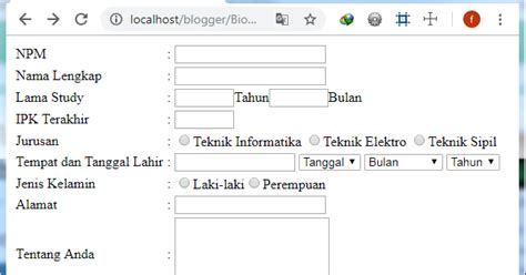 Cara Membuat Form Biodata Dengan Bootstrap Php Lasopasat