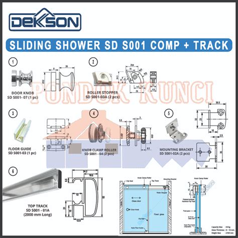 Jual Sliding Shower Glass Dekkson Sd S001 Complete Track 200 Cm Dekson