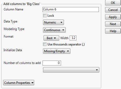 Set JMP Column Properties