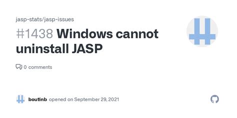 Windows Cannot Uninstall JASP Issue Jasp Stats Jasp Issues GitHub