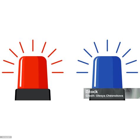경찰 번쩍이는 불빛 벡터의 집합 빨간색과 파란색 구급차 사이렌 긴급 배지 경찰 차량 조명등에 대한 스톡 벡터 아트 및 기타 이미지 경찰 차량 조명등 건강관리와 의술