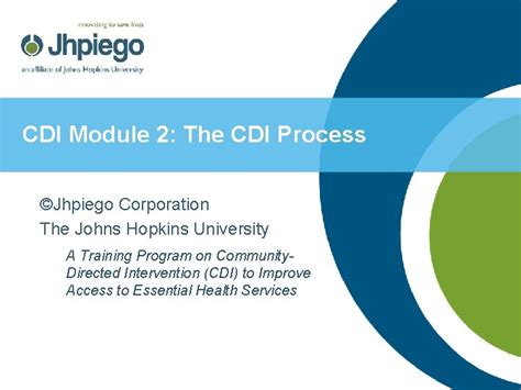CDI Module The CDI Process Jhpiego Corporation