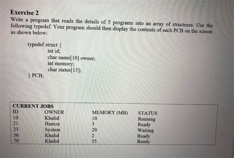 Solved Exercise 2 Write A Program That Reads The Details Of