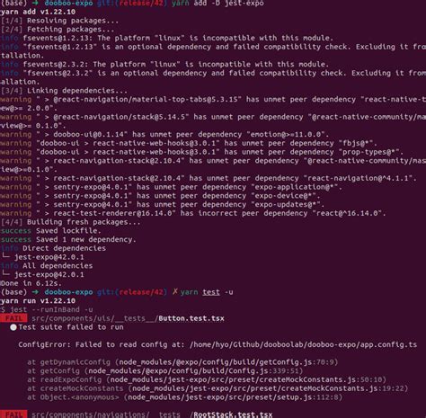 Test Cannot Read Config When Upgrading Jest Expo To 4101 · Issue