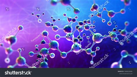 Abstract Model Molecule Digital Technologies Genetic Stock Illustration