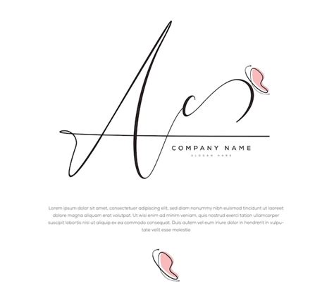 Premium Vector A C Ac Initial Letter Handwriting And Signature Logo Beauty Butterfly Vector