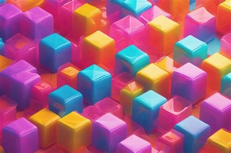 premium ai image 3 d rendering of a cubes of different color cubes on
