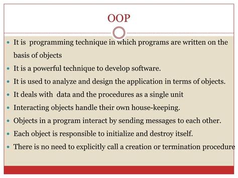 Object Oriented Programming Using C Pptx Programming Languages Computing