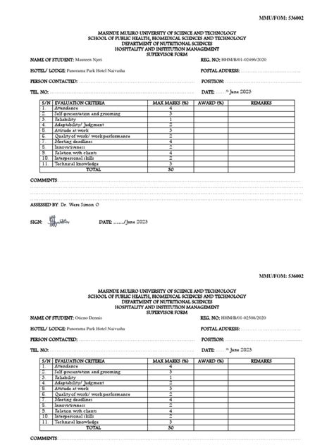 Lecturer Assesment Form 2023 Pdf Psychological Concepts
