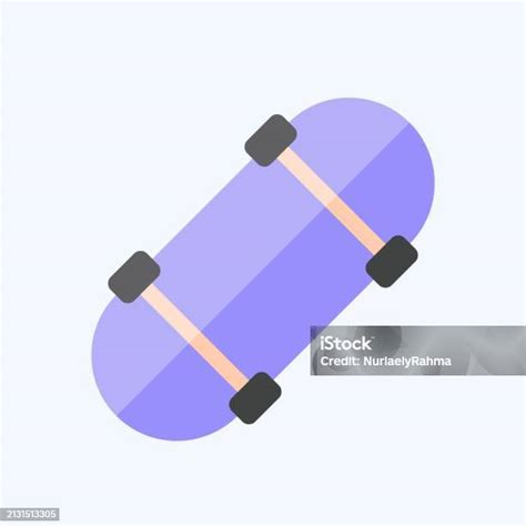 아이콘 스케이트 보드 스케이팅 기호와 관련이 있습니다 플랫 스타일 심플한 디자인 일러스트레이션 겨울 스포츠에 대한 스톡 벡터