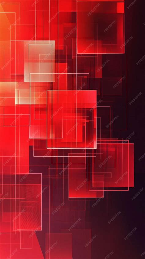 Abstract Red Gradient Geometric Square Shape Background Modern Futuristic Background Premium