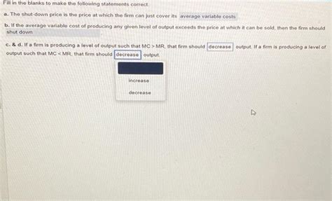Solved Fill in the blanks to make the following statements | Chegg.com
