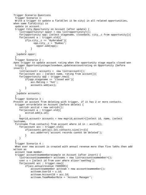 Apex Trigger Scenerion Based Pdf Software Computing