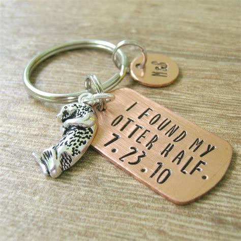 Personalized Otter Keychain I Found My Otter Half Optional Etsy