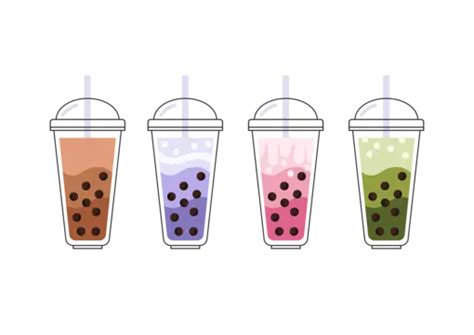 Boba Drink Vector Hd Png Images Boba Bubble Drink Set Vector