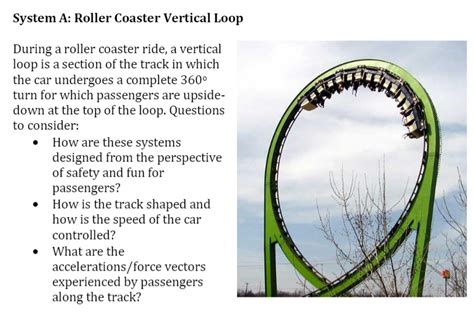 solved system a roller coaster vertical loop during a
