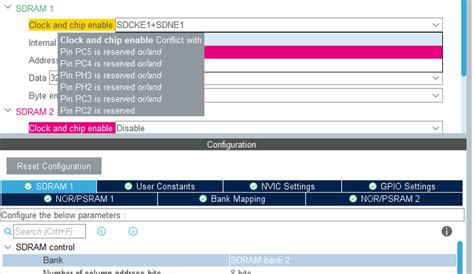 solved not able to access the sdram bank 1 in stm32h757