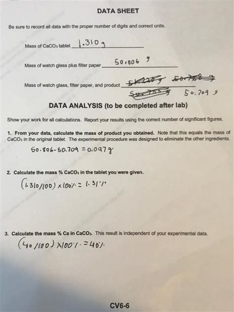 solved data sheet be sure to record all data with the proper