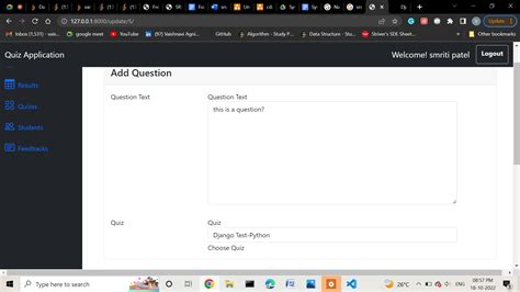Github Vaishnavi2040quiz Application