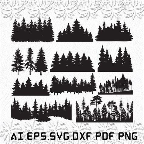 Forests Svg Forest Svg Tree Svg Pine Tree Nature SVG Ai Pdf Eps Svg Dxf Png Etsy