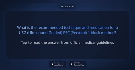 What Is The Recommended Technique And Medication For A Usg Ultrasound Guided Pec Pectoral 1