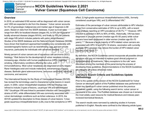 Vulvar Cancer （squamous Cell Carcinoma）v 2 2021 Pdf