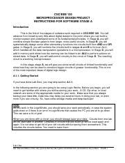 Simulation Lab Stage A CSC EEE MICROPROCESSOR DESIGN PROJECT INSTRUCTIONS FOR SOFTWARE
