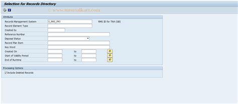rmps record list sap tcode records directory