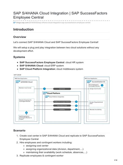 Sap S4hana Cloud Integration Sap Successfactors Employee Central Pdf