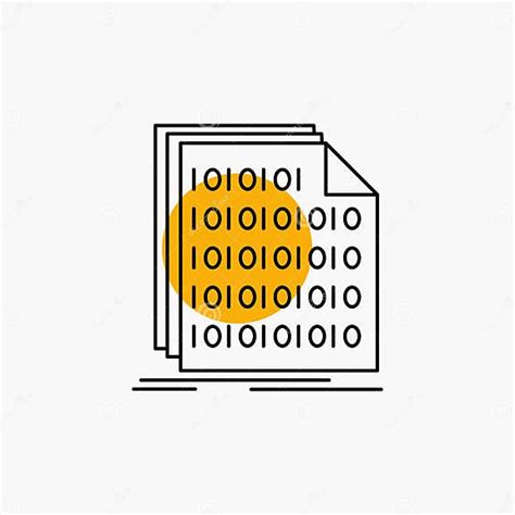 Binary Code Coding Data Document Line Icon Stock Vector Illustration Of Compressed Server