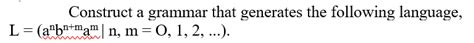 solved construct a grammar that generates the following