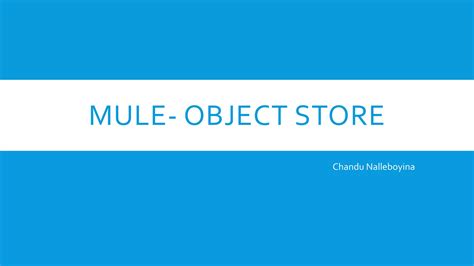 Mule Object Store Ppt