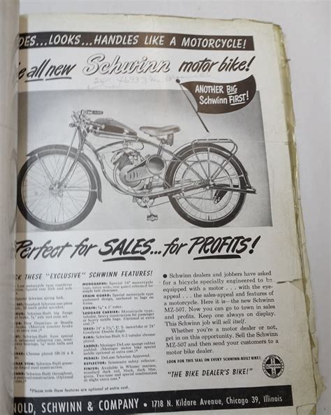 Sold Vintage 1948 Schwinn Bicycle Dealer Catalogue Archive Sold Or