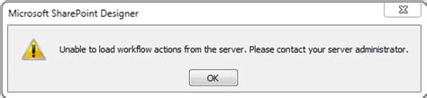 Unable To Load Workflow Actions From The Server SharePointed