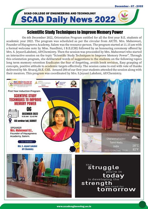 First Year Induction Program Scad College Of Engineering And Technology Tirunelveli
