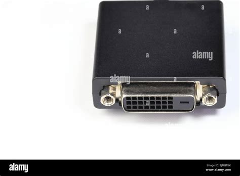 Close Up Dvi Connector Digital Video Cable For Connecting A Monitor Tv Projector Display