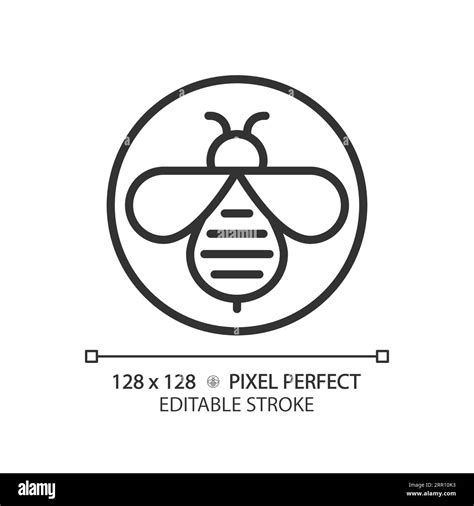 2d Customizable Thin Linear Black Honeybee Icon Stock Vector Image And Art Alamy