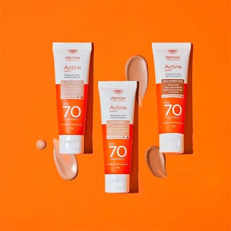 Darrow Actine Colors Protetor Solar Facial Fps70 Pele Clara 40g Pele Clara