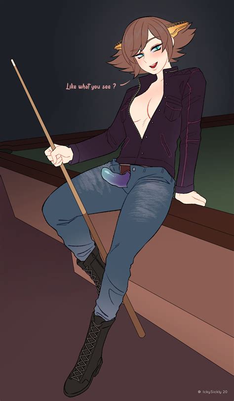 Rule 34 Absurdres Alternate Costume Bar Place Biker Clothes Billiard Table Billiards Blush