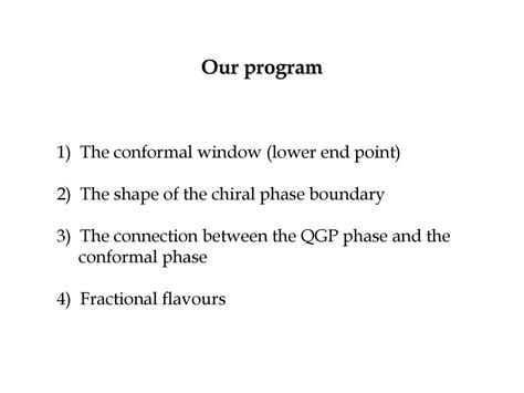 Searching For The Conformal Window Ppt Download