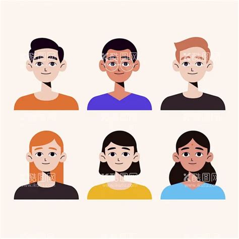 卡通人物头像 源文件下载【酷图网】卡通人物头像 简约头像 简笔画 卡通 人物形象 可爱 简约大方 男生女生 图片 平面广告图片素材 花瓣网