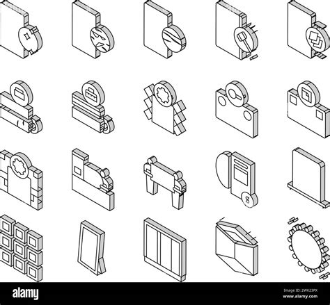 Mirror Installation Collection Isometric Icons Set Vector Stock Vector Image And Art Alamy