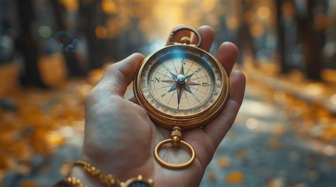 Hand Holding Compass Navigating Your Career Path Premium Ai Generated