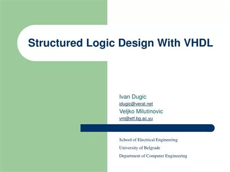 Ppt Structured Design Concepts In Vhdl Powerpoint Presentation Free