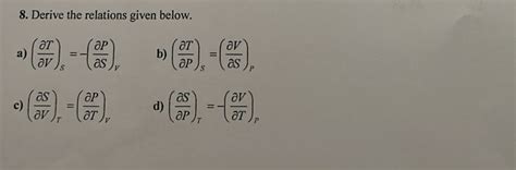 solved derive the relations given